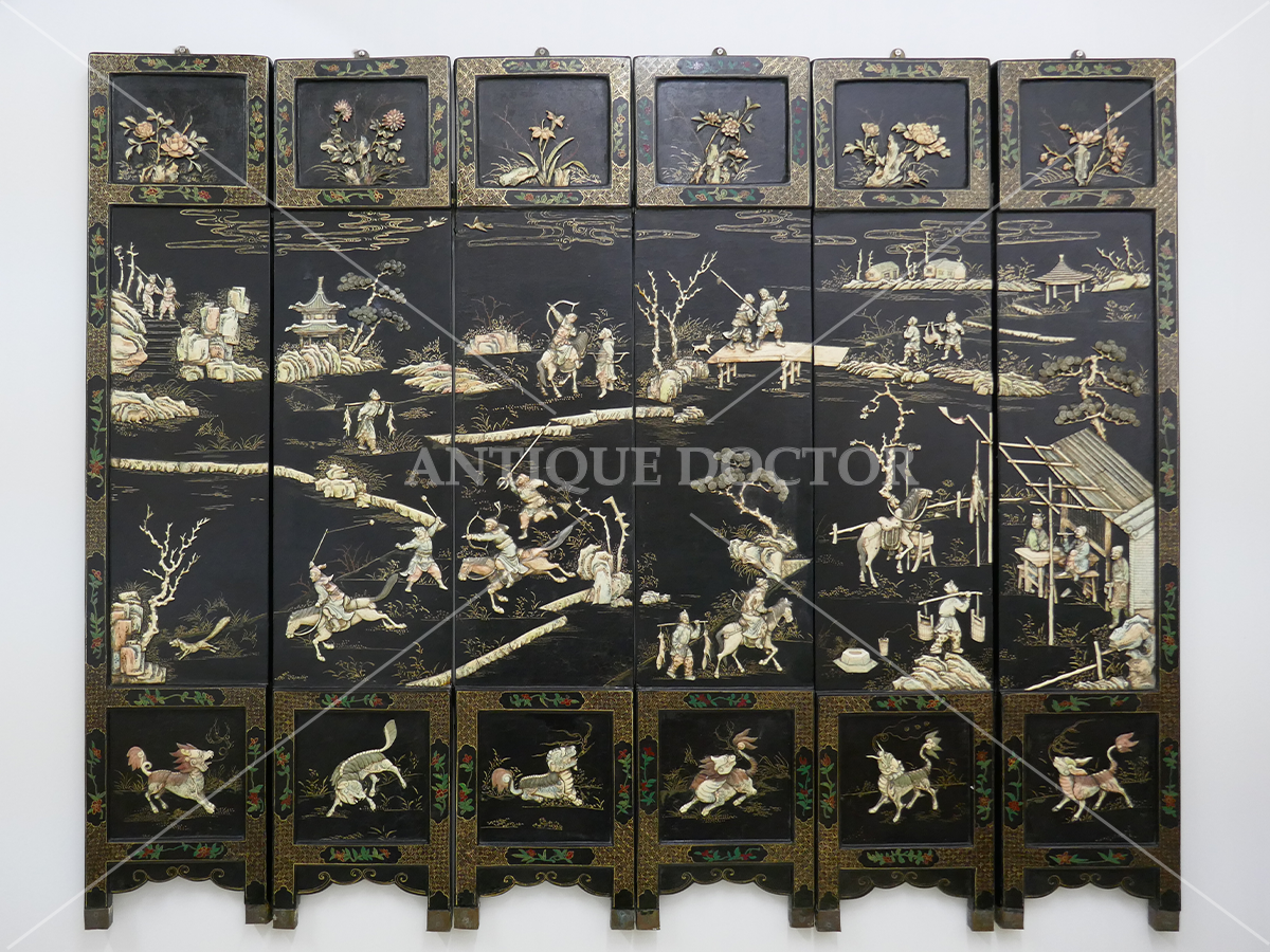 Chinese Lacquer Screen with Ivory Inlay – Antique Doctor